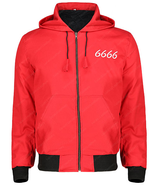 Yellowstone Season 4 Jimmy 6666 Hooded Red Jacket | LucacciLeather