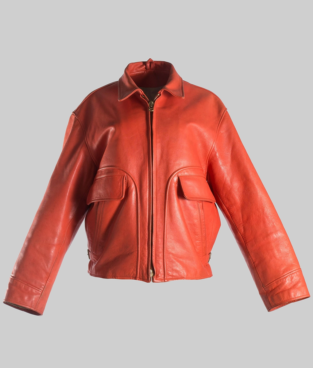 American Rapper Juice WRLD Orange Leather Jacket