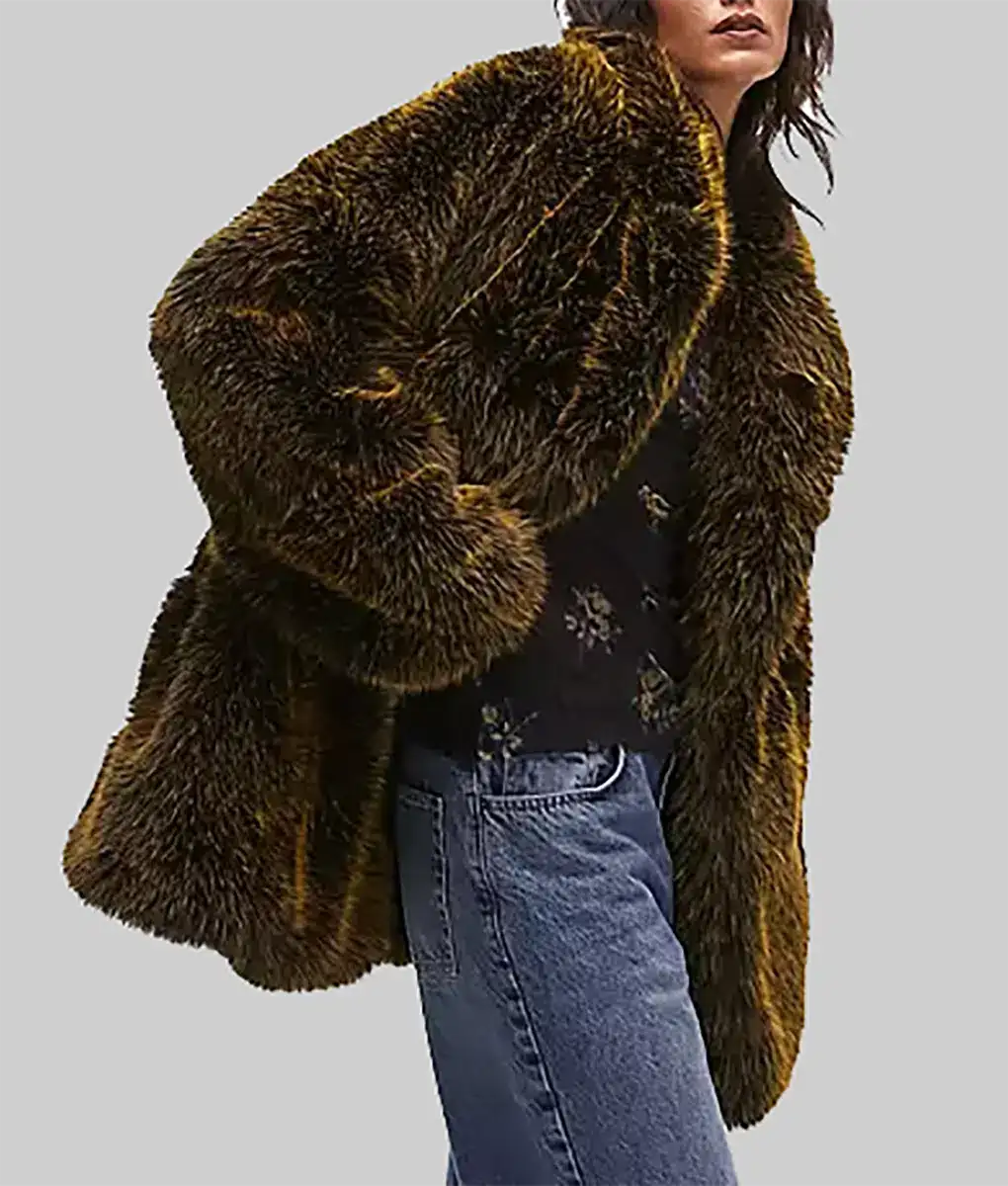 Paloma Faith Short Black Fur Coat | Lucacci Leather