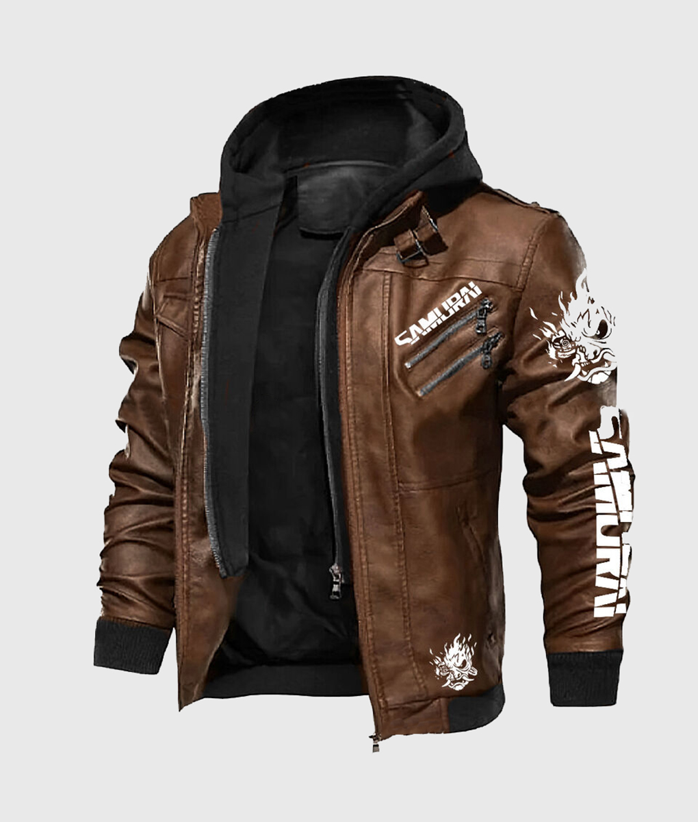 Cyberpunk 2077 Brown Biker Real Leather Jacket | Lucacci Leather