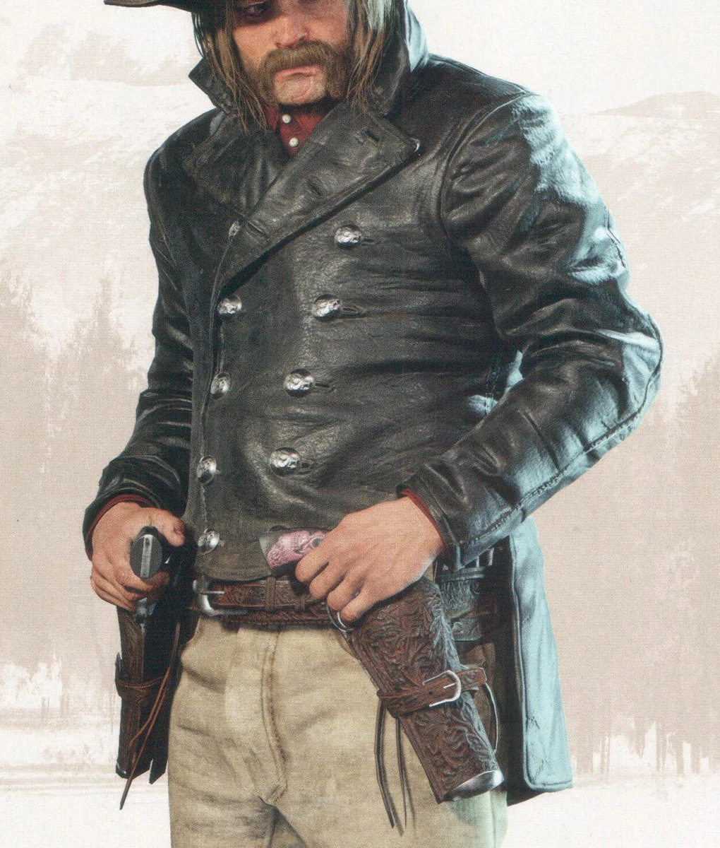 Red Dead Redemption 2 Micah Bell Tail Short Black Leather Coat