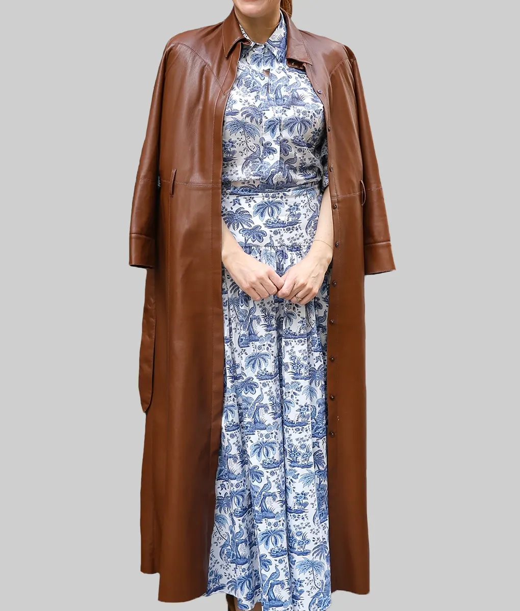 Bryce Dallas Howard Leather Trench Coat | Lucacci Leather