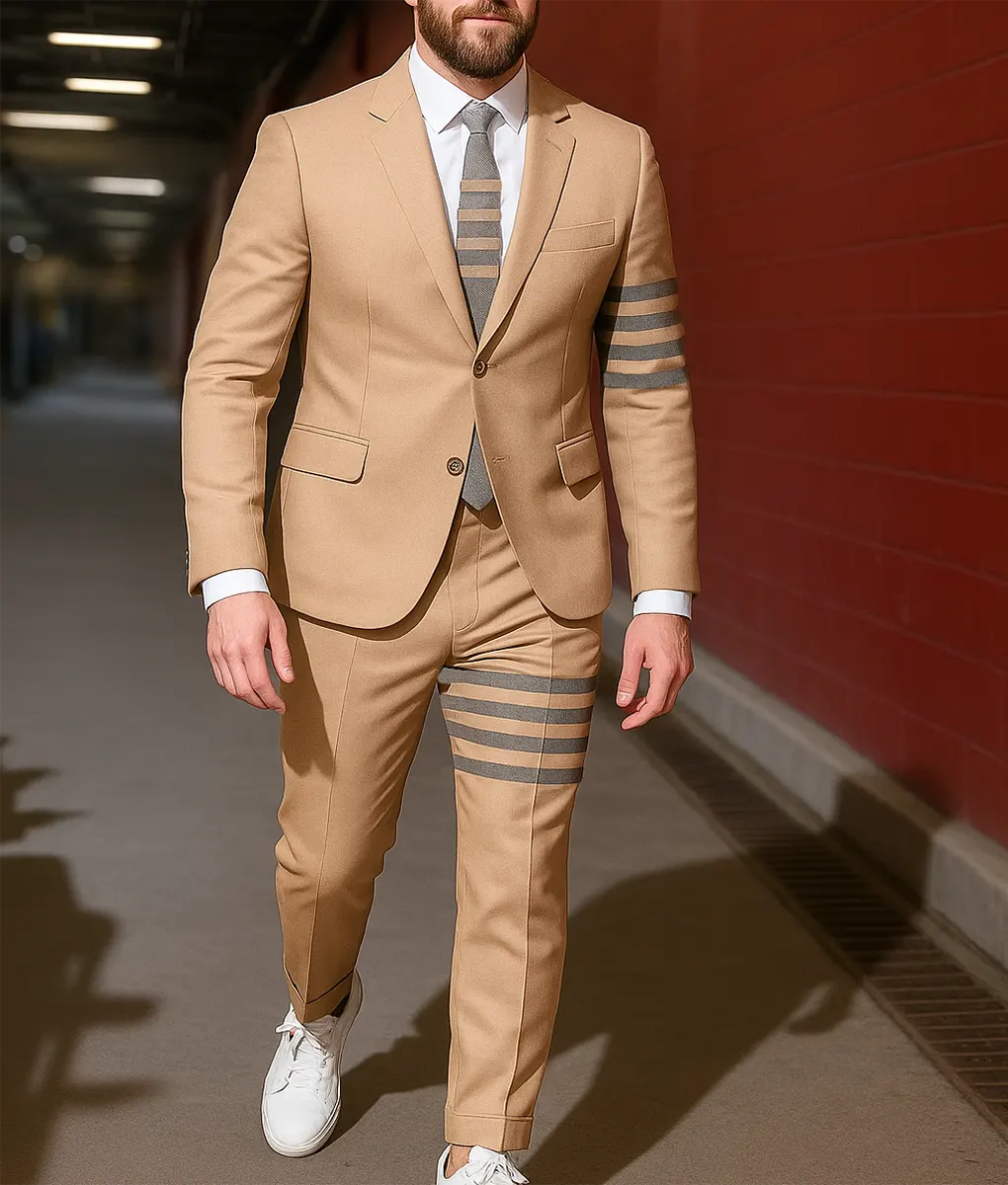AFC Championship 2025 Travis Kelce Suit | Lucacci Leather